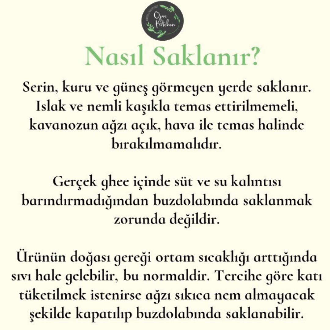 Ojas Kitchen Kekikli Sade Yağ / Ghee 225 gr – Laktozsuz, Kazeinsiz, Gdo ...